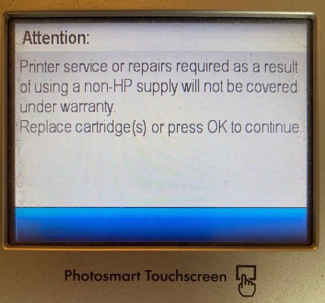 Non HP cartridges - HP Support Community - 7538349