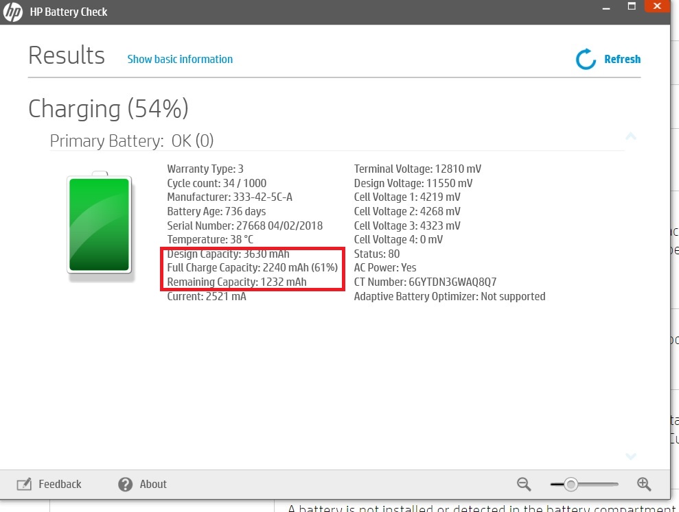 Battery won't charge after 61%. - HP Support Community - 7540376