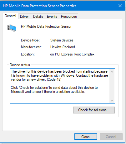 HP Mobile Data Protection Sensor - HP Support Community - 7565691