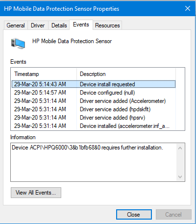 HP Mobile Data Protection Sensor - HP Support Community - 7565691