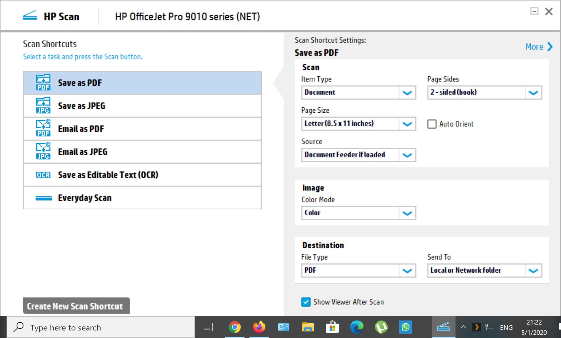 The scan window showing the scan functions is too big for my... - HP ...