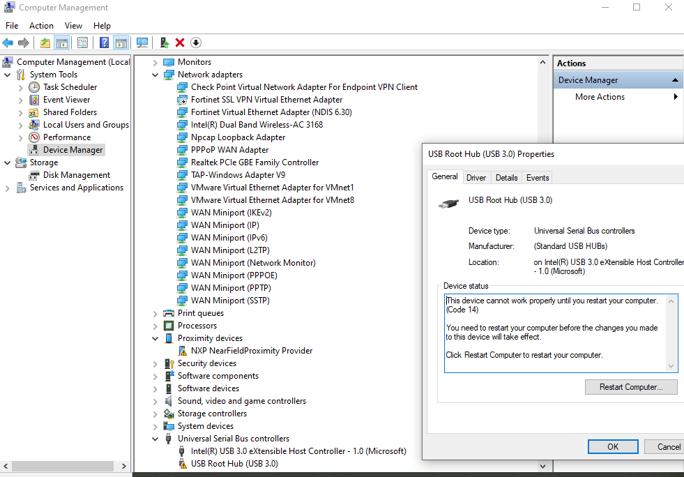 USB Root Hub (USB 3.0) Driver Error - HP Support Community - 7587154