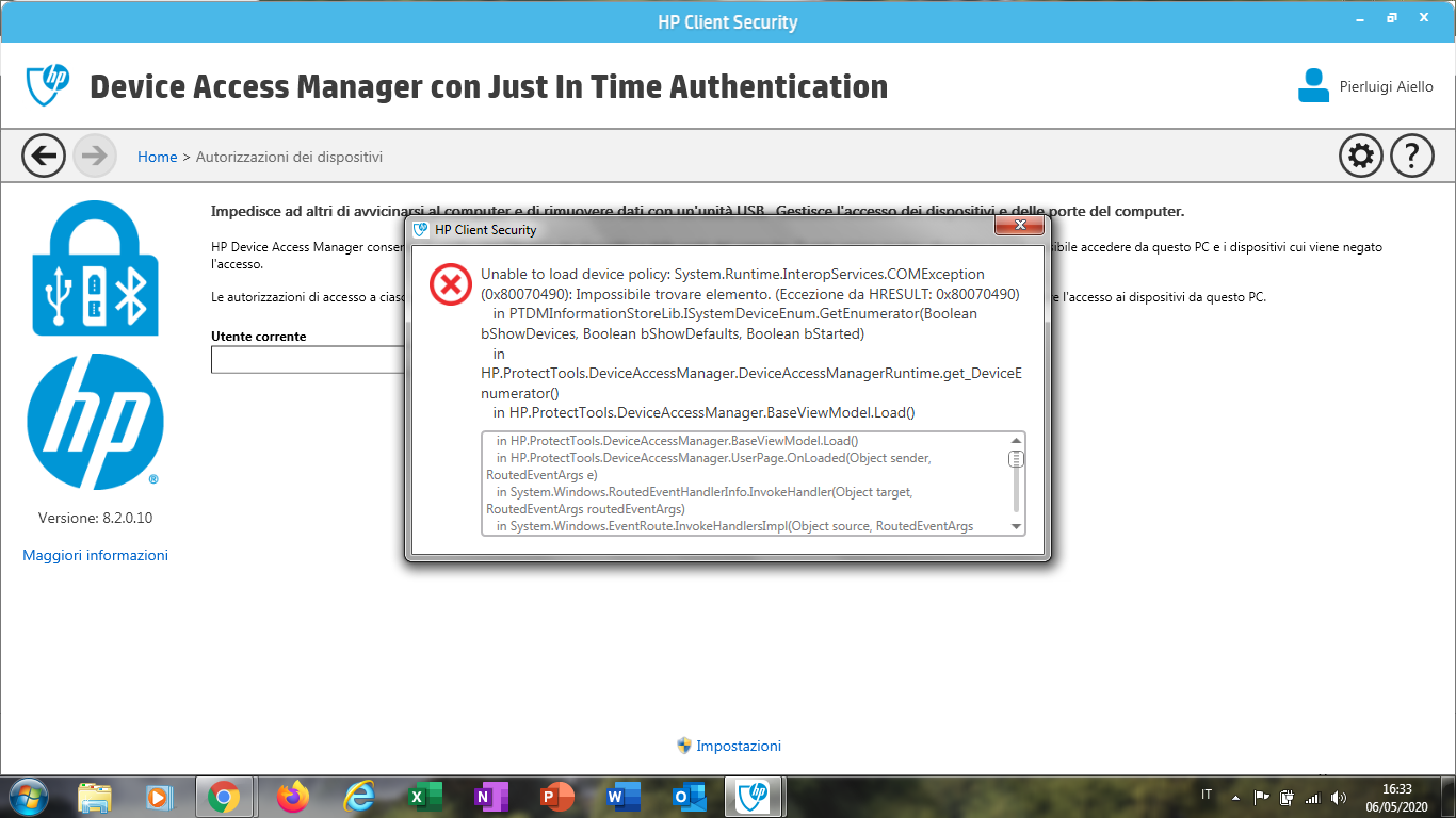 Hp client security device permission error message (Probook ... - HP ...