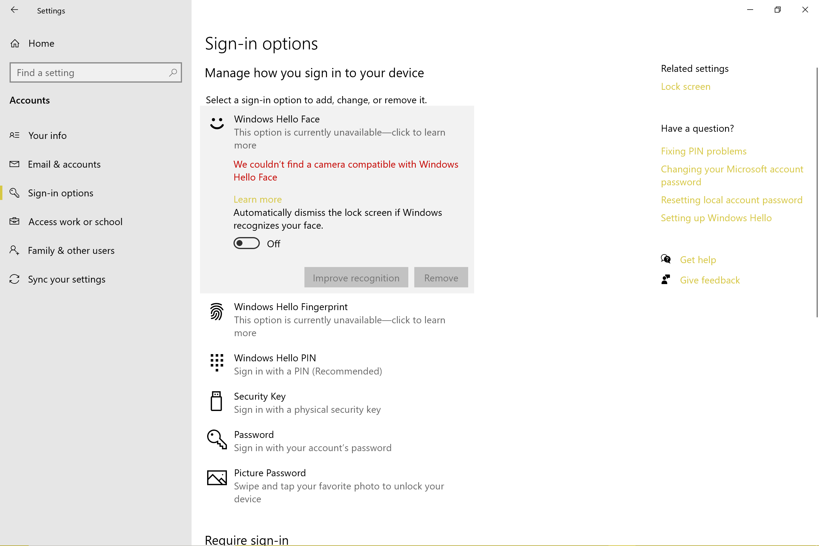 Windows Hello Facial Recognition Not Working - HP Support Community ...