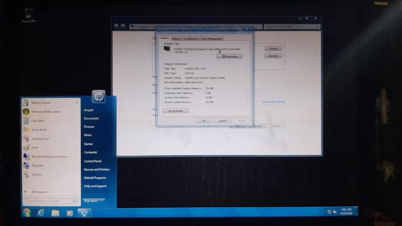 Dedicated video memory shows as zero and system video memory... - HP ...