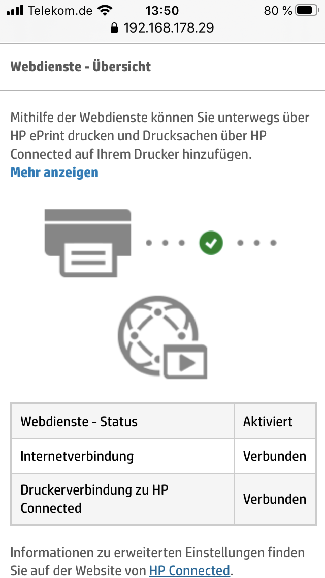 Eprint doesn’t work.But Hp connected account said its okey.... - HP ...