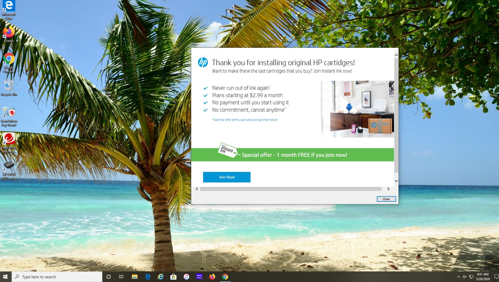 Stop instant ink pop up every PC start - HP Support Community - 7615992