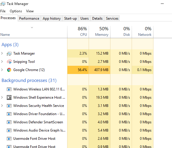 When using any app on windows 10 it runs 100% cpu - HP Support ...