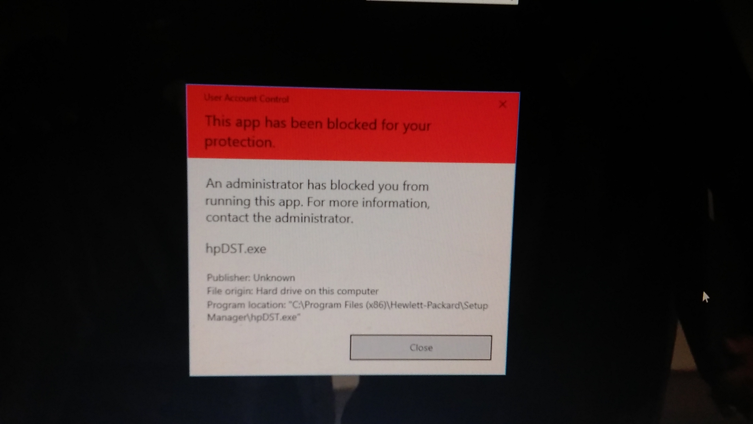 Allowing a blocked app to run on my pc - HP Support Community - 7638016