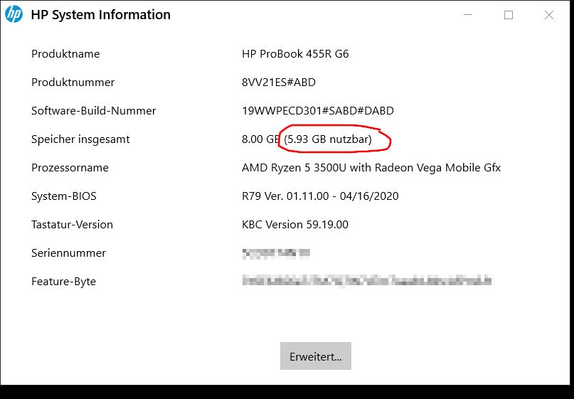 Solved: RAM not fully usable - HP Support Community - 7654926