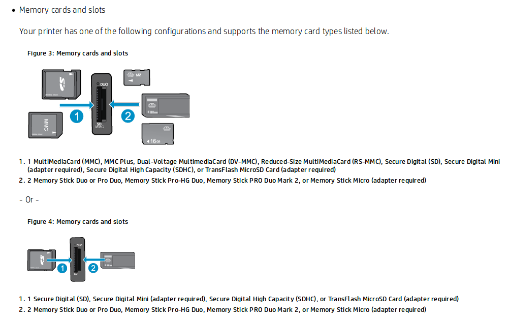 What size or type of memory disk fits Photosmart 5520 printe... - HP ...