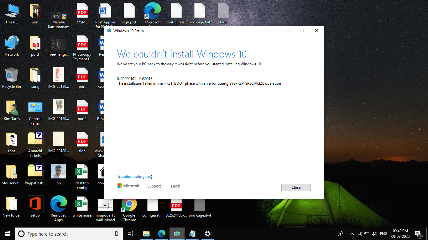 Not able to update windows version 1803 to 1909 - - HP Support ...