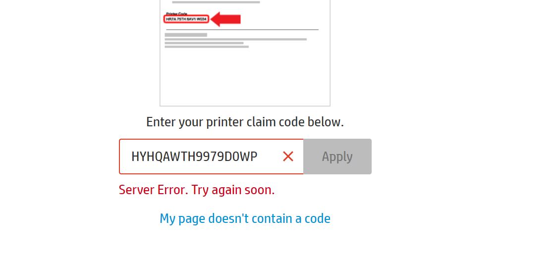 hp instant ink registration code - HP Support Community - 7684916