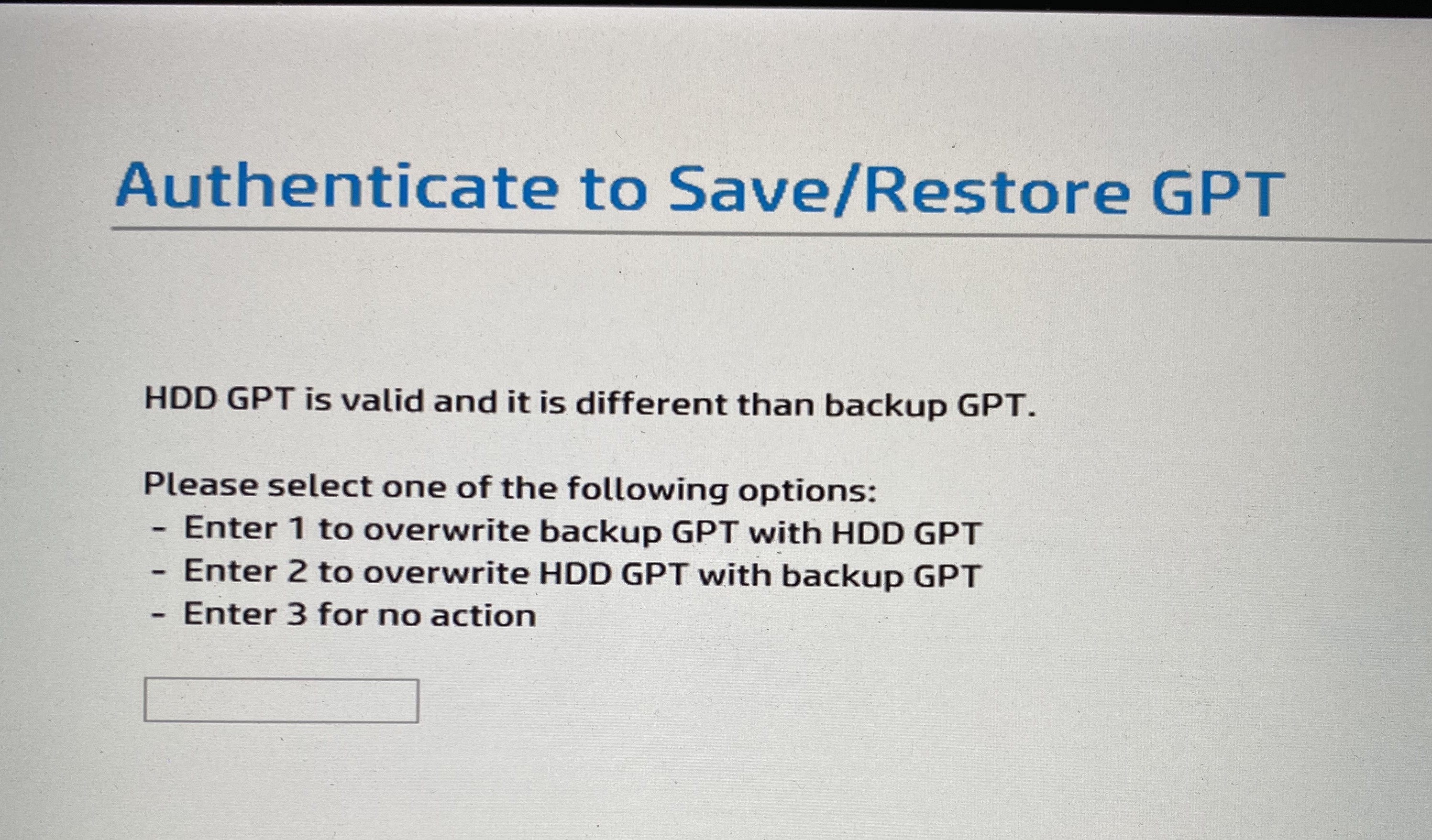 Solved: Authenticate to Save/Restore GPT after updating to Win10 ver... - HP Support Community ...