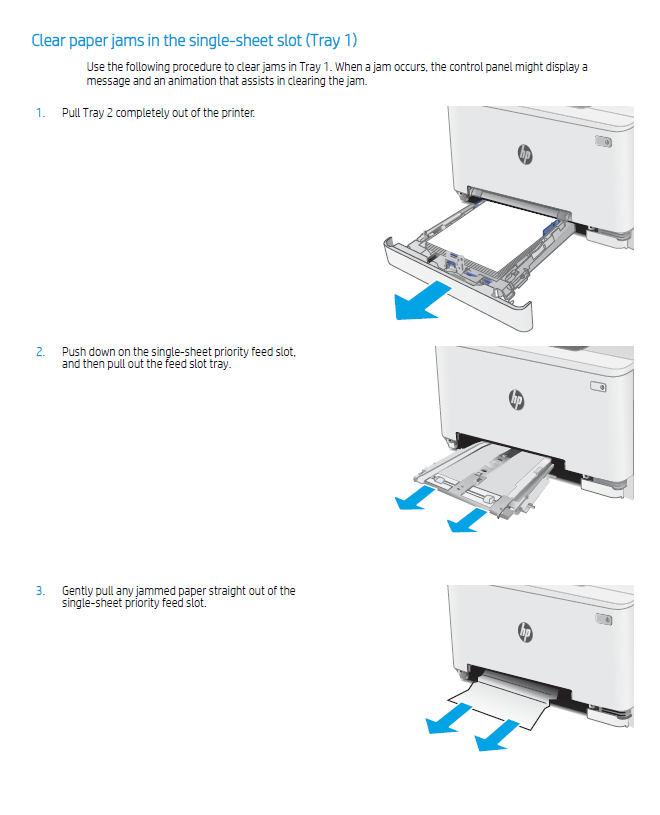 eject from tray 1 - HP Support Community - 7706495