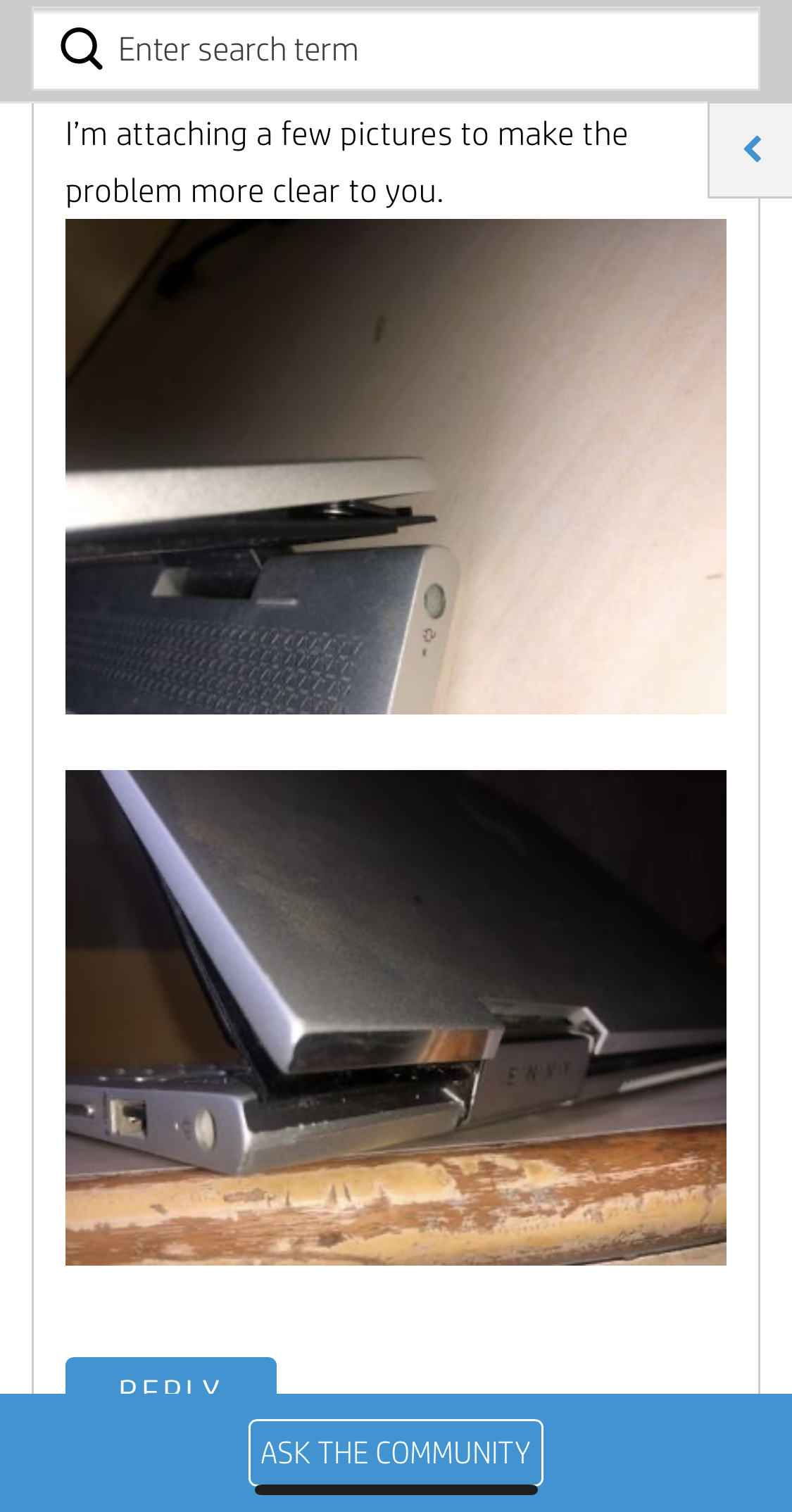 Laptop screen join coming off from right side from its hinge... - HP ...