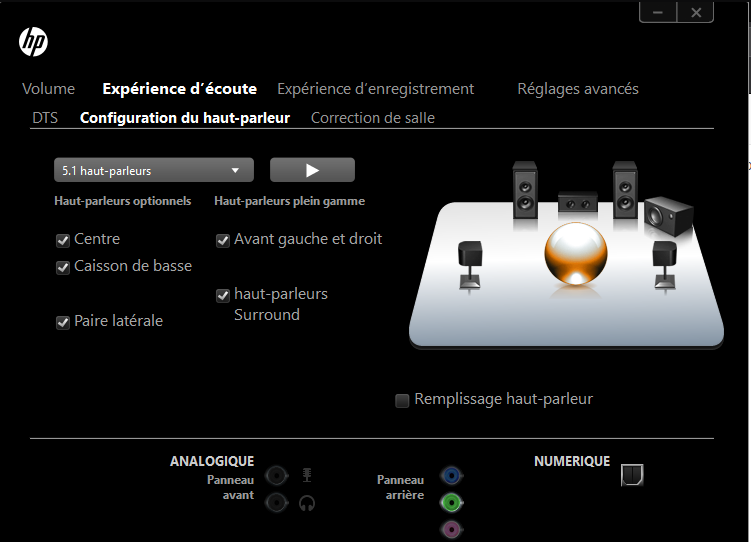 5.1 surround sound speakers - HP Support Community - 8034889