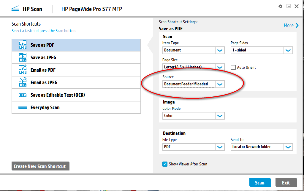 Document feeder on scanner - HP Support Community - 7711153