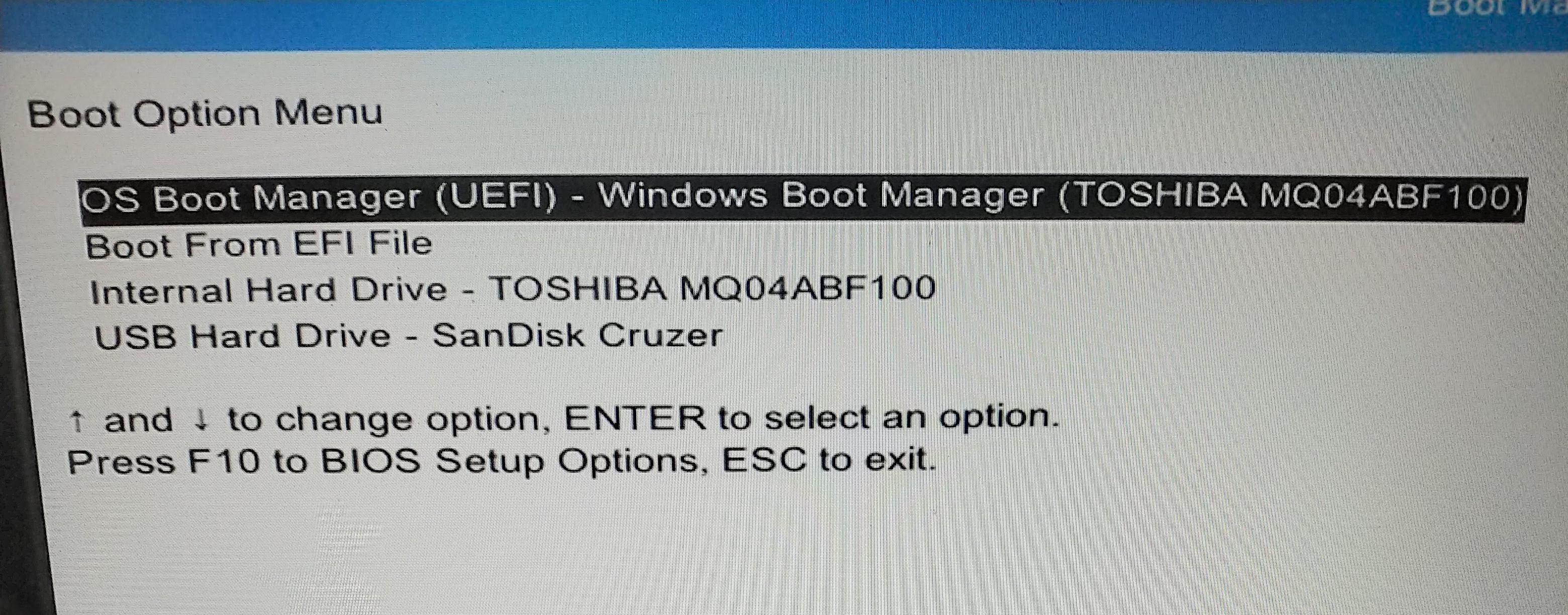 Solved: Bios Update F.10 affects UEFI OS Boot Manager (Paviliion 15 ...