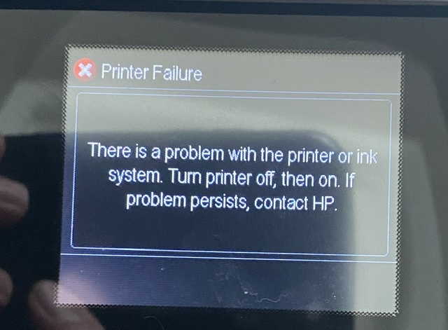 Printer Failure - HP Support Community - 7724912