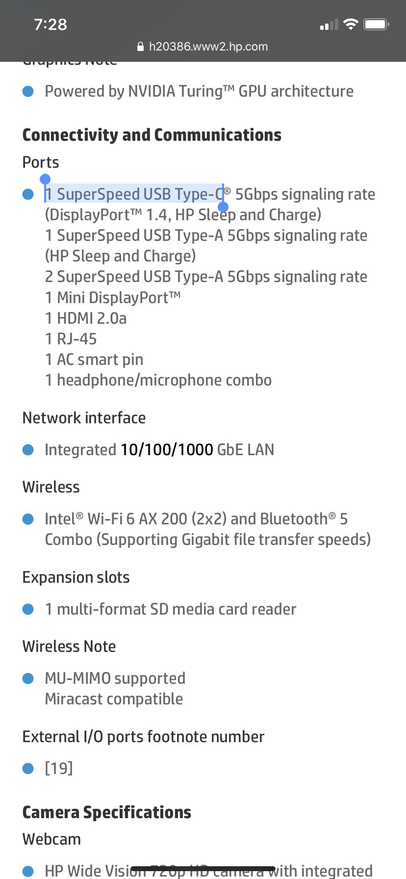 Does hp OMEN Laptop - 15-en0016ax have a usb c port - HP Support ...