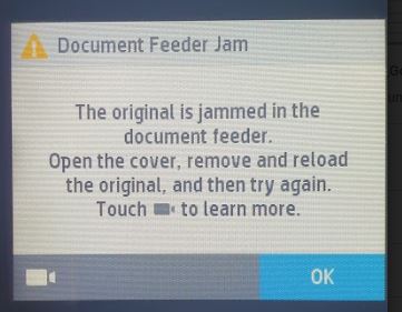 HP Officejet 250 Scanning Problem - False Paper Jam error - HP Support ...