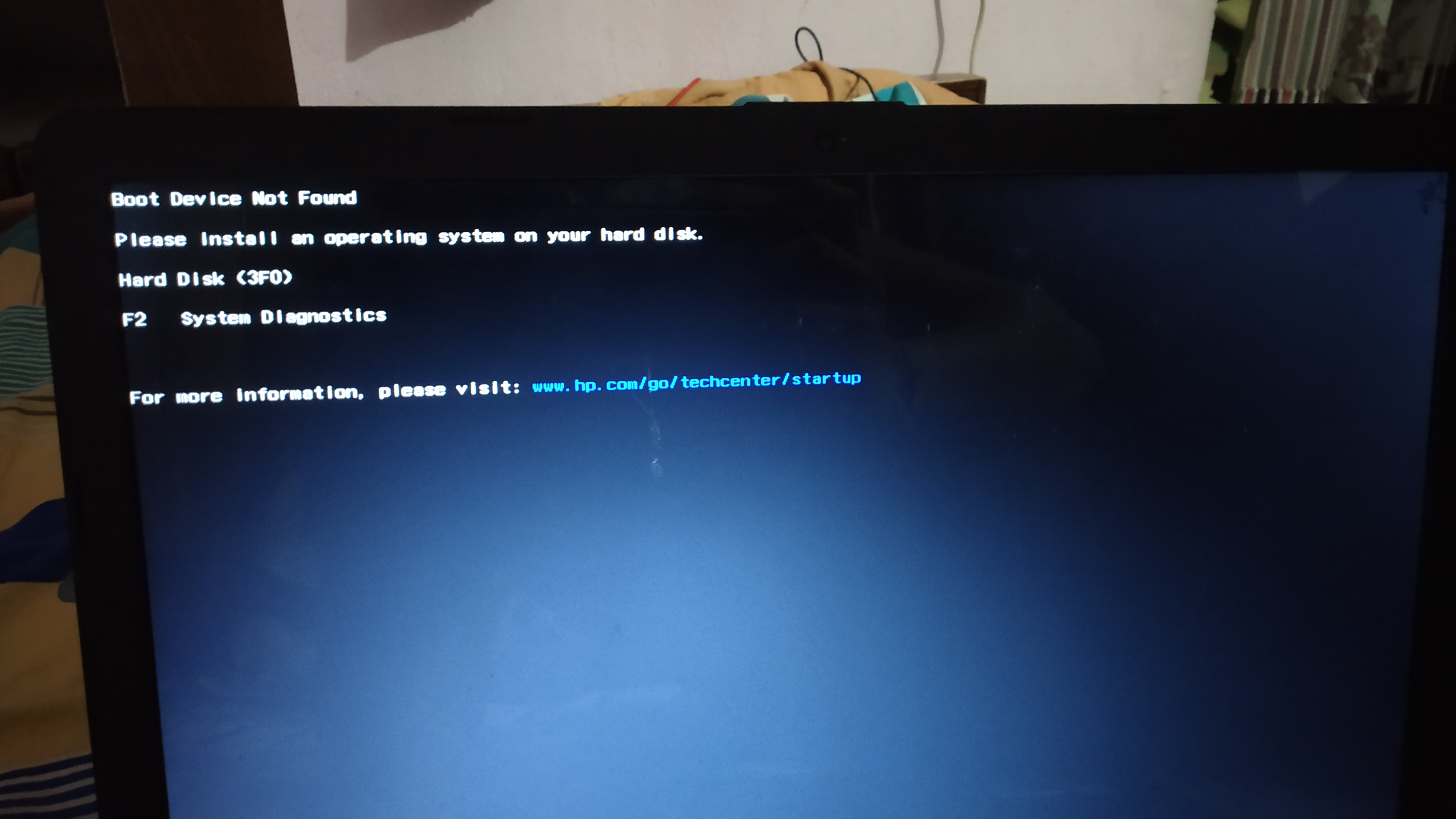 Blue screen appears with restarting of laptop showing boot d... - HP ...
