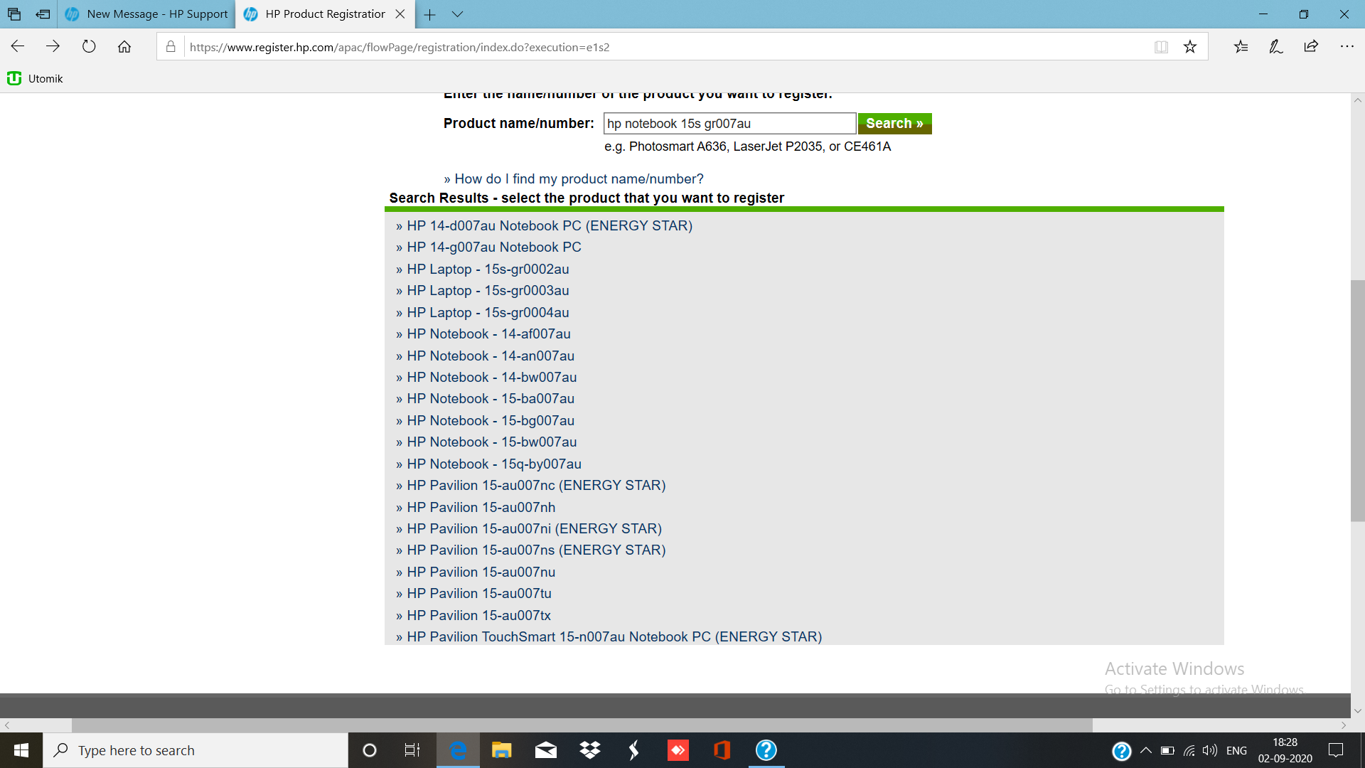 product registration - HP Support Community - 7759547