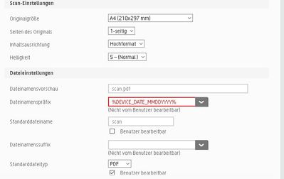 Scan to email - file name (Date) no accepted - HP Support Community ...