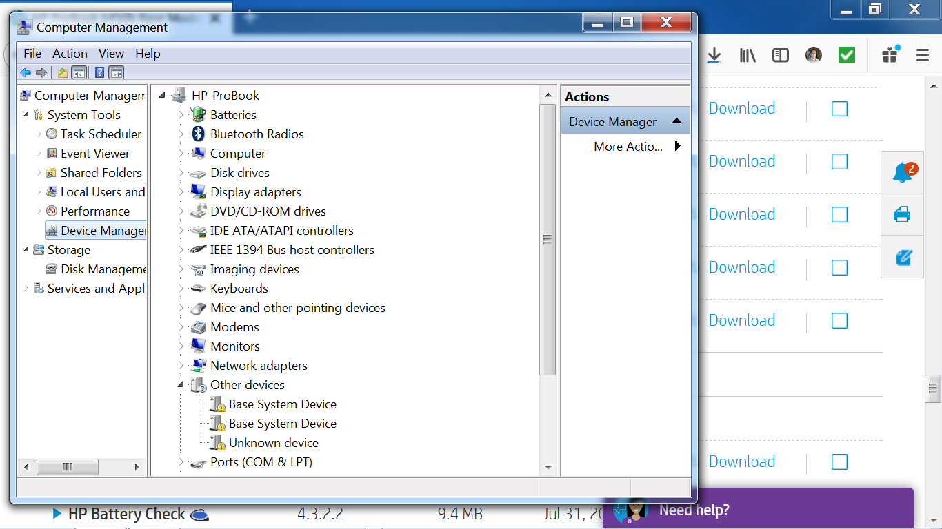 3 extra devices in Device Manager after Win7 64-bit driver u... - HP ...