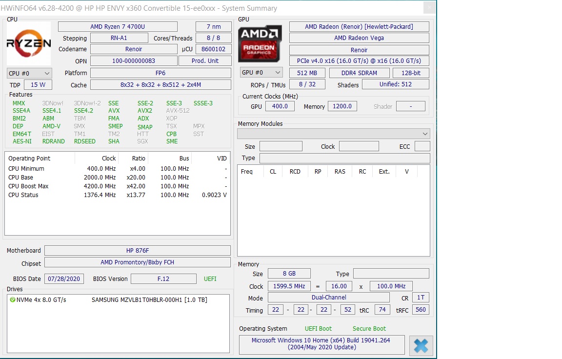 HP ENVY x360 15-ee0003ca 2-in-1 Laptop RAM upgrade options - HP Support ...