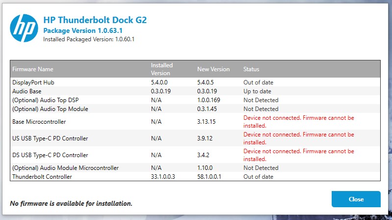 HP Thunderbolt Dock G2 firmware update failure - HP Support Community ... HP Thunderbolt Dock G2 firmware update failure - HP Support Community ...