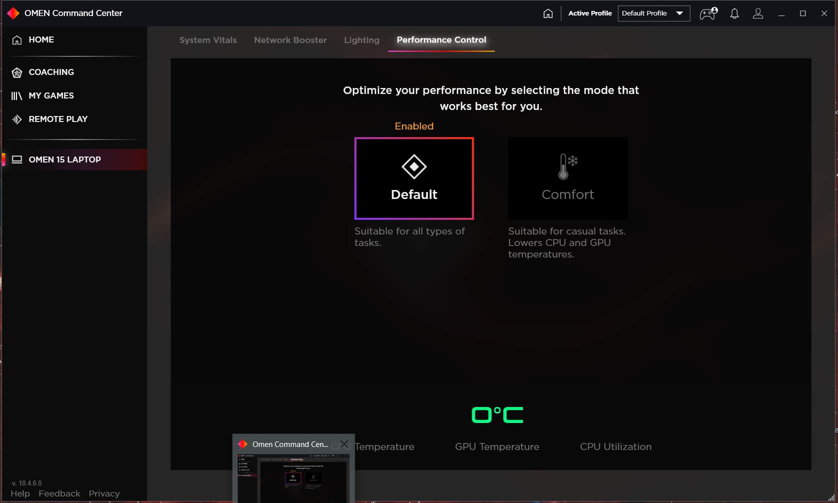 performance tab on omen command center freezes - HP Support Community ...