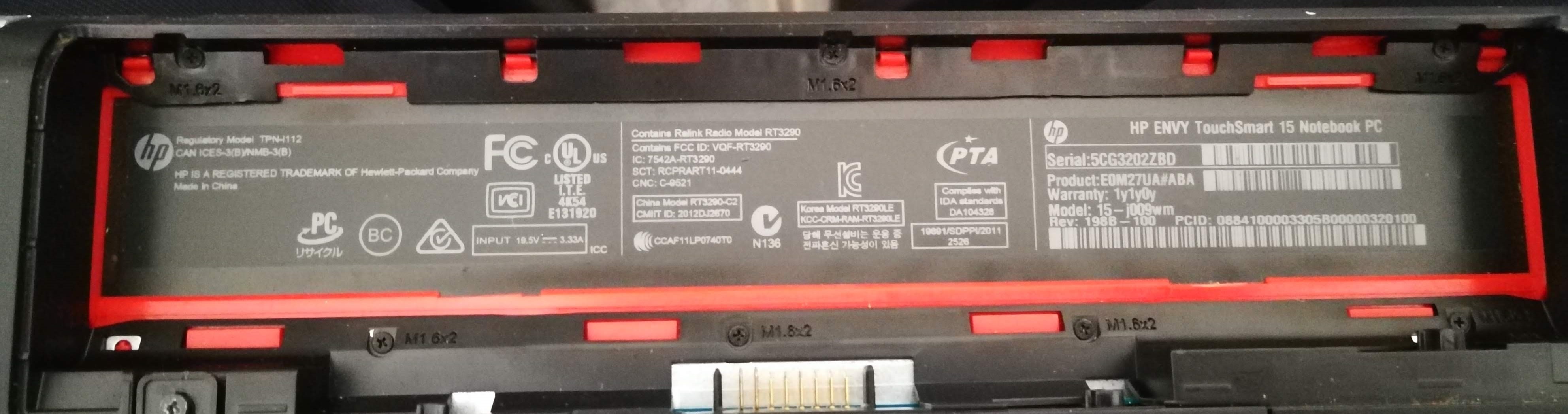 HP HSTNN-LA40 Charger use with HP Envy Touch Smart 15 - HP Support ...