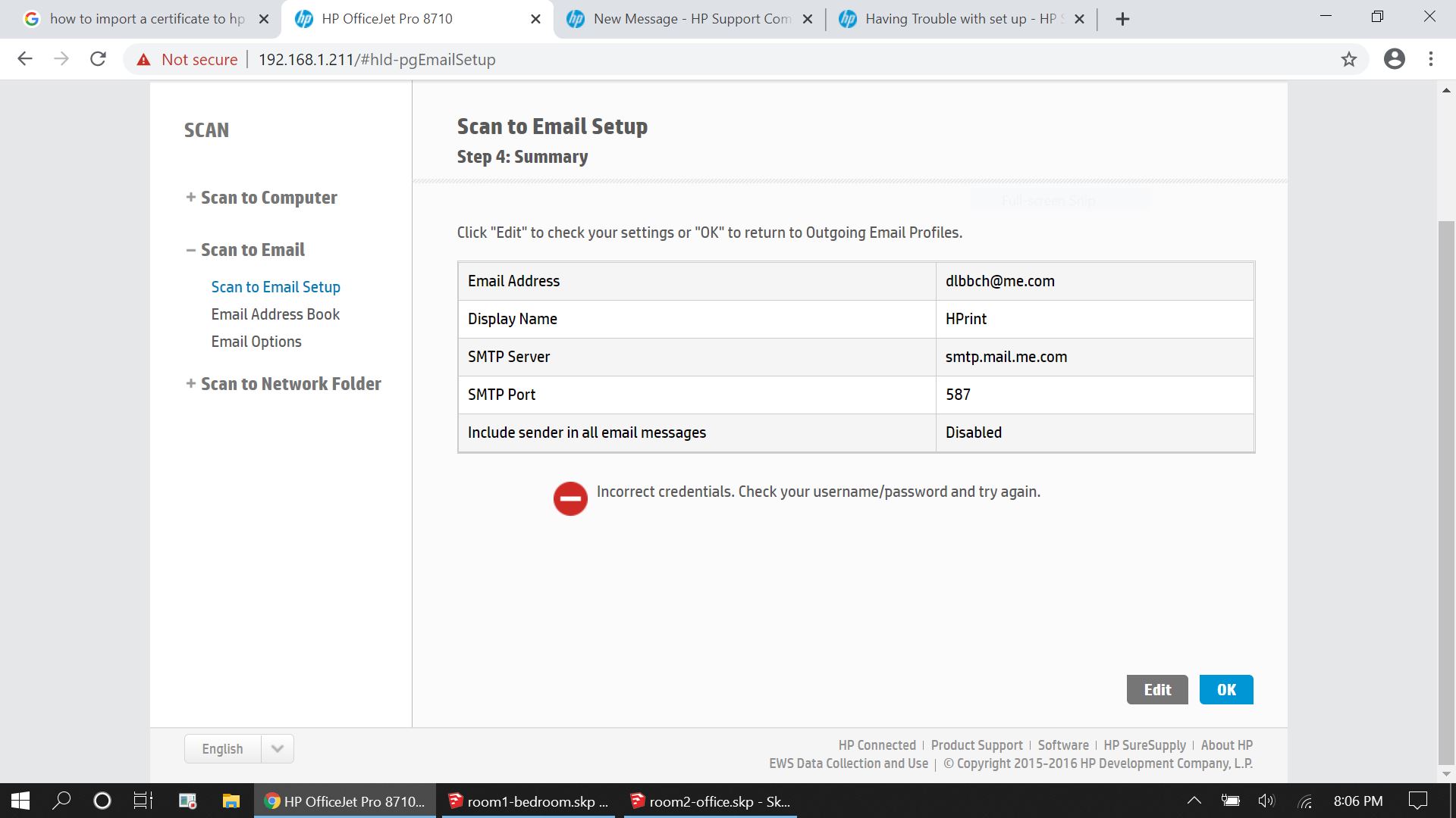 How do I set up the Scan-2-Email - HP Support Community - 7844258