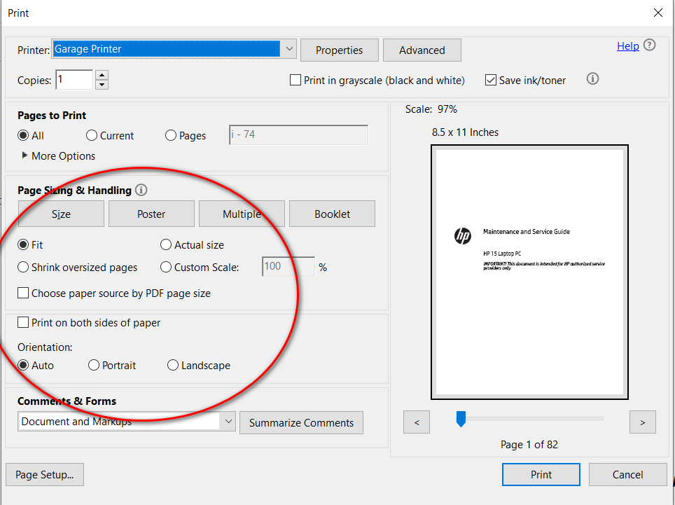 Print Actual Size - HP Support Community - 7854376