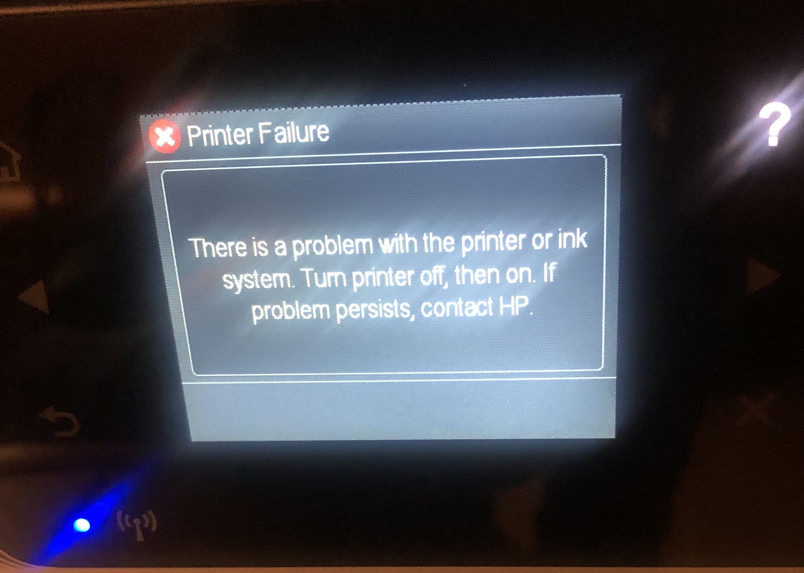 “Printer Failure”: There is a problem with the printer or In... - HP ...
