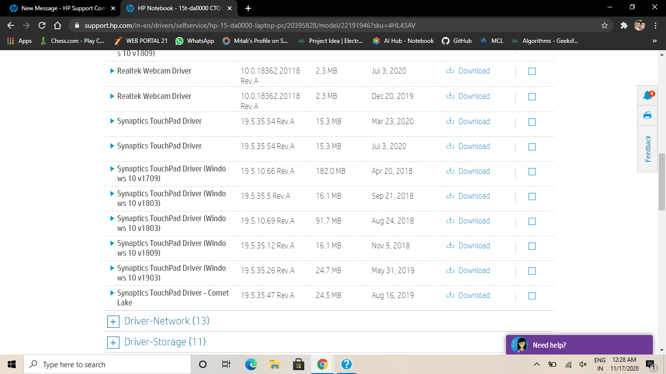 Synaptics Touch Pad - HP Support Community - 7857667