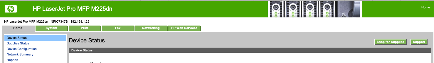 Solved: Scan tab missing from EWS (HP LaserJet Pro MFP 225dn) - HP ...