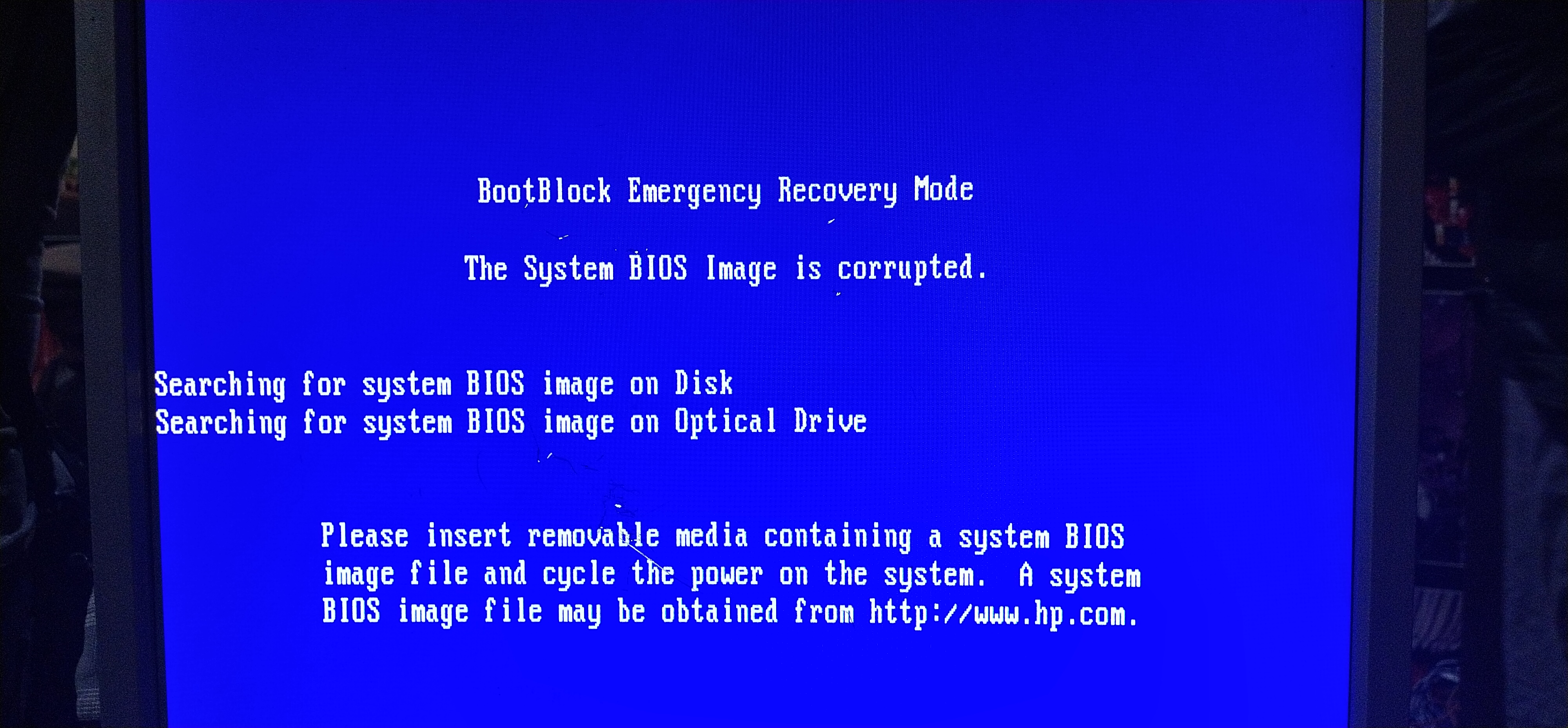 Boot block emergency Recovery Mode Hp Z400 - HP Support Community - 7879382