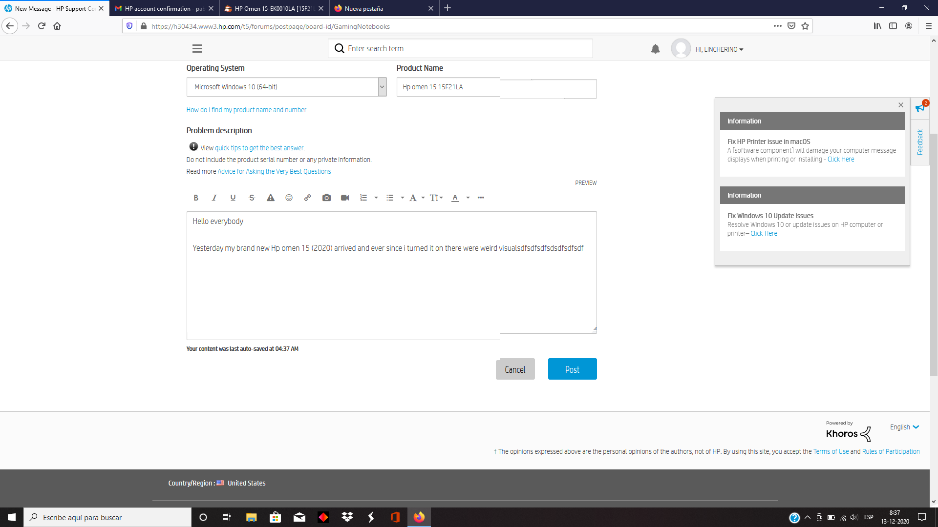 Hp omen 15 15F21LA extremly weird visual bugs on new noteboo... - HP ...