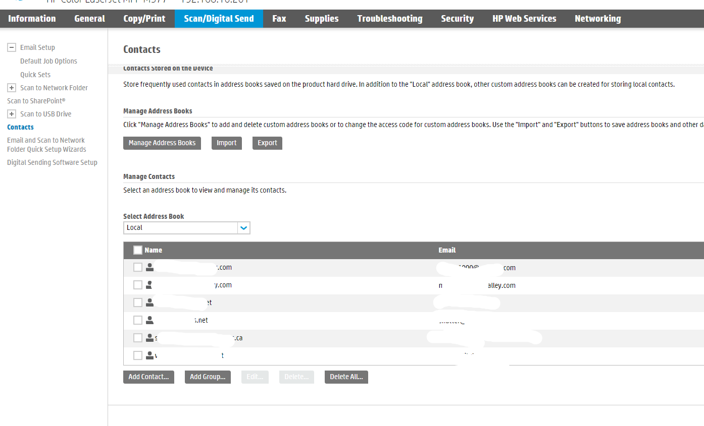 Scan to Email Address Book - HP Support Community - 7904537