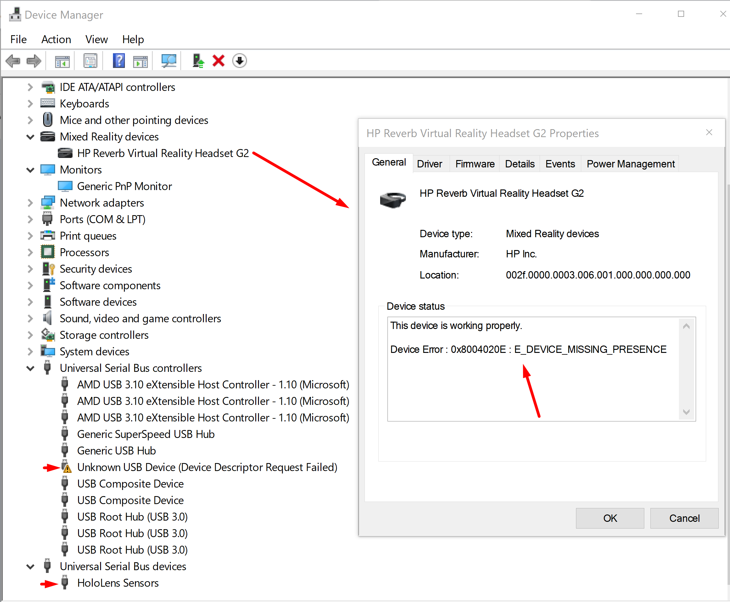 HP Reverb G2 7-14 issue even after PCI USB-C card install - HP Support ...