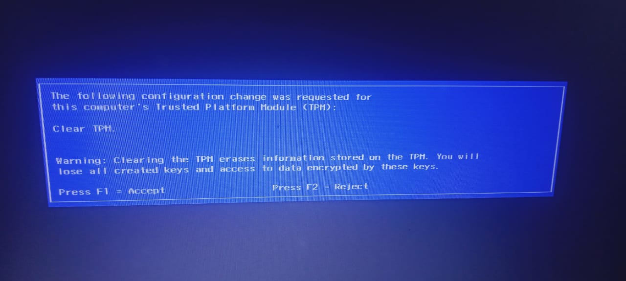 while clearing tpm F1 and F2 is not working - HP Support Community ...