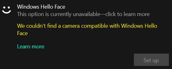 Solved: Windows hello face id - HP Support Community - 7954666