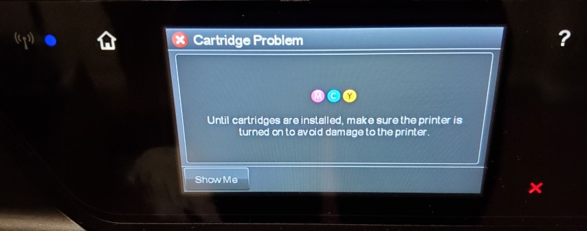 Solved: Error "Cartridge problem" - 2 different error, wont print ev ...