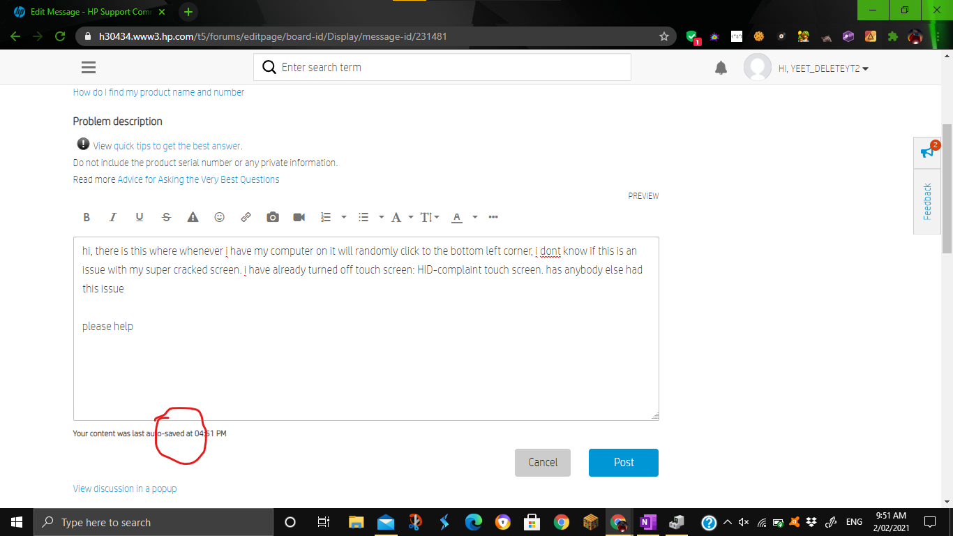 Solved: whenever i have my computer on it will randomly click to the ...