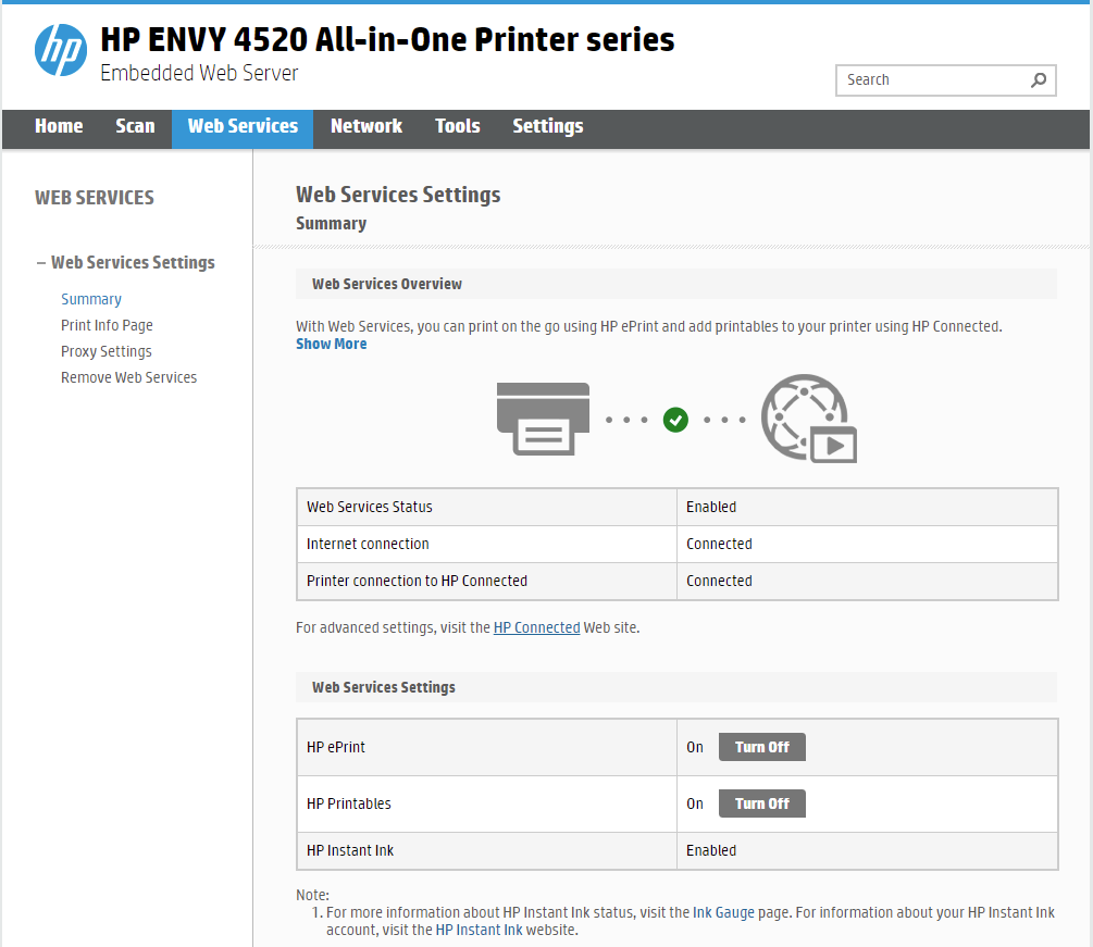 ENVY 4520 does not print. Instant Ink Status block. - HP Support ...