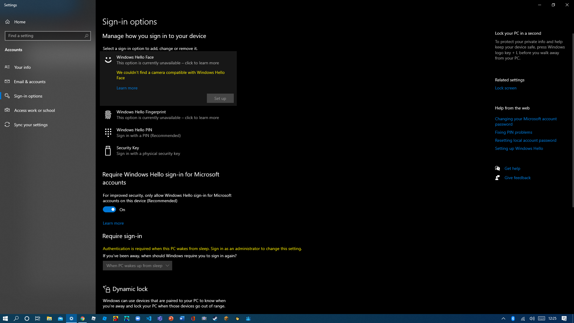 Windows hello is not working for my PC, it says no compatibl... - HP ...