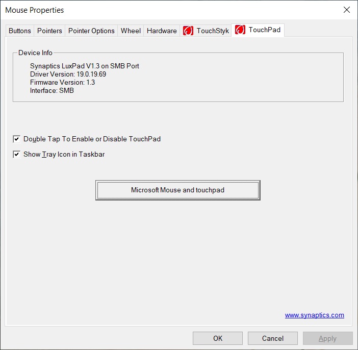 Synaptics TouchPad Settings Missing, No Option for One Finge... - HP Support Community - 7964427
